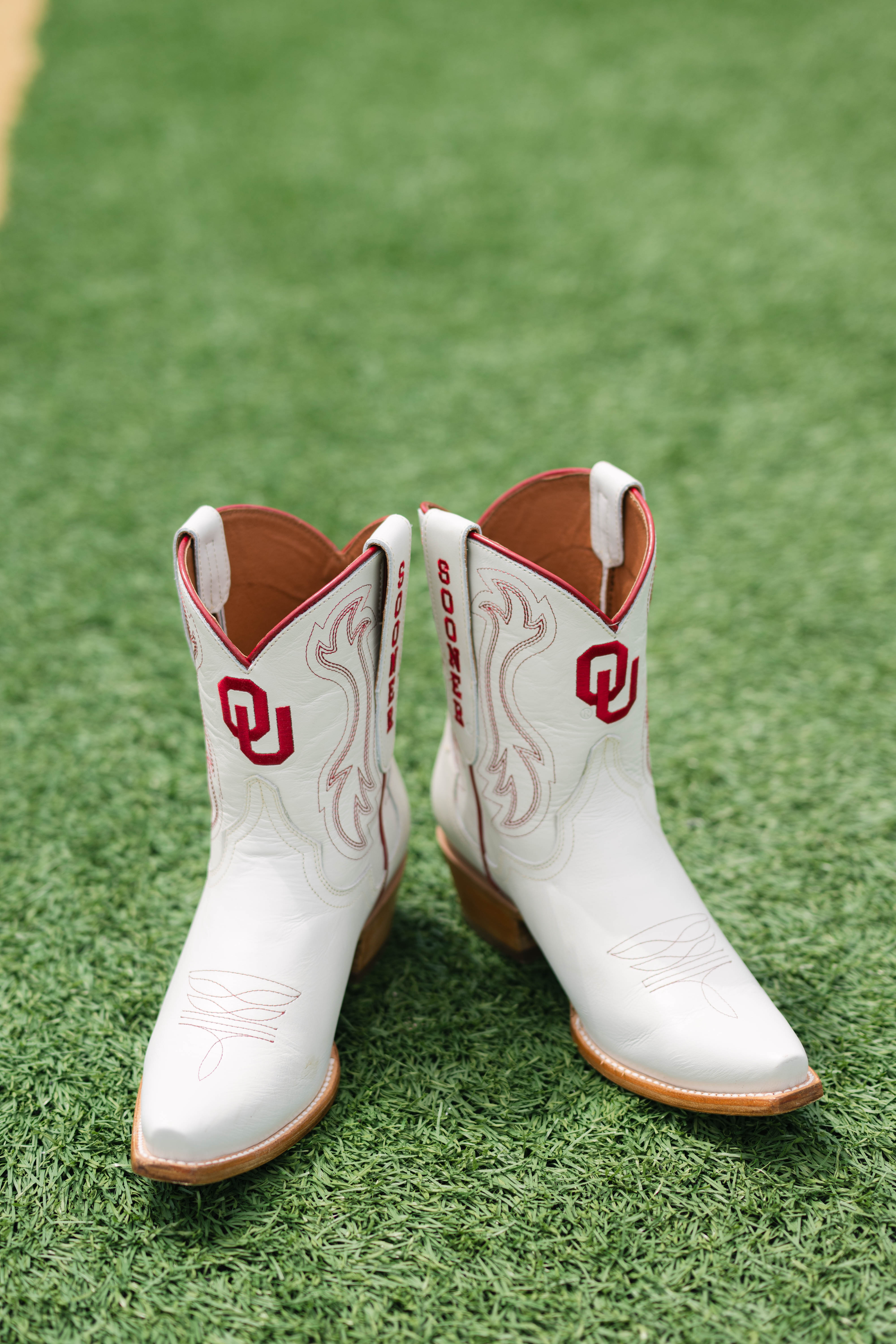 Sarah OU Sooners Western Shorty Boots - LOVE OKIE